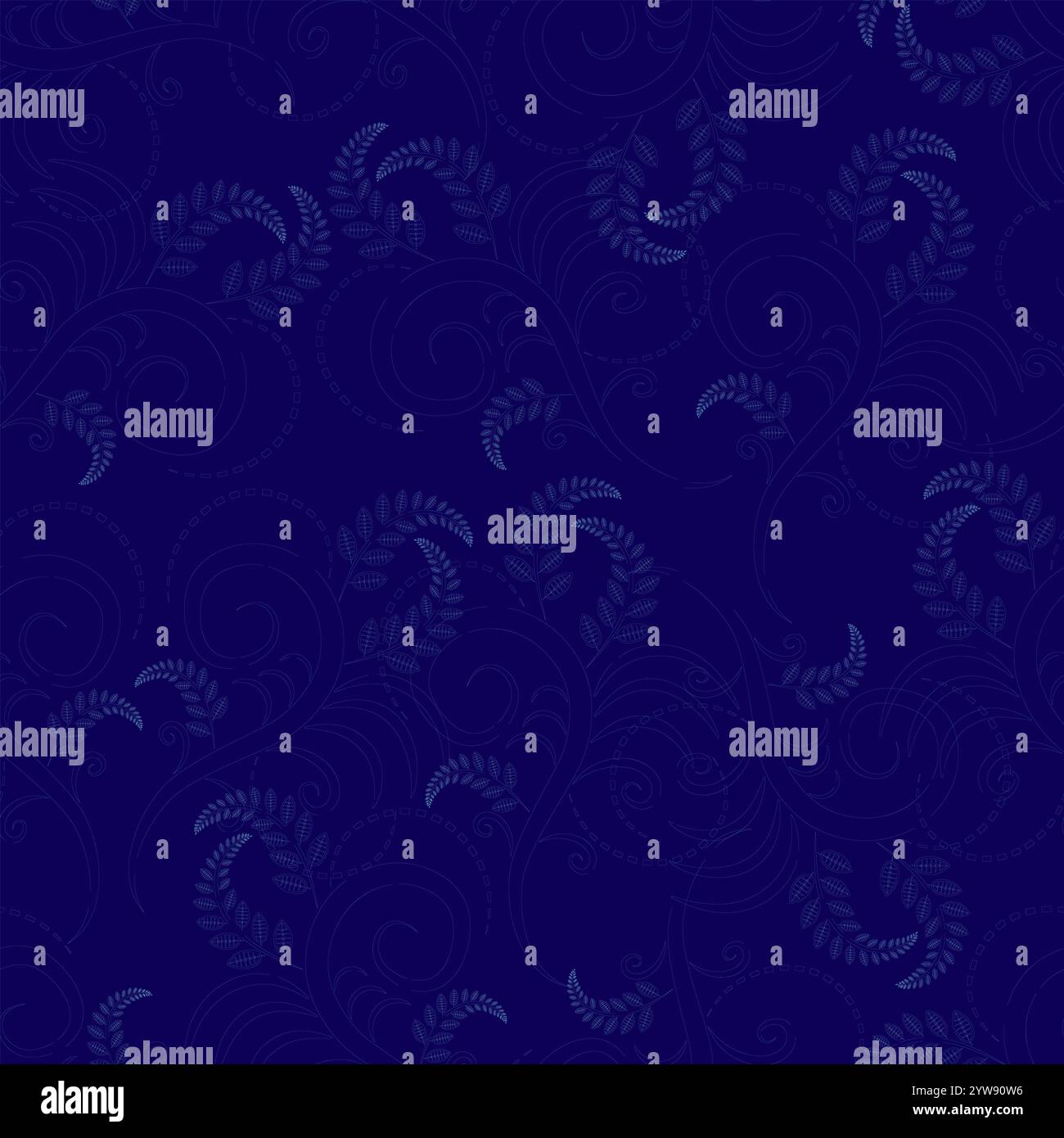 Seamless Floral Vector Pattern from blue lines. Vector illustration ...