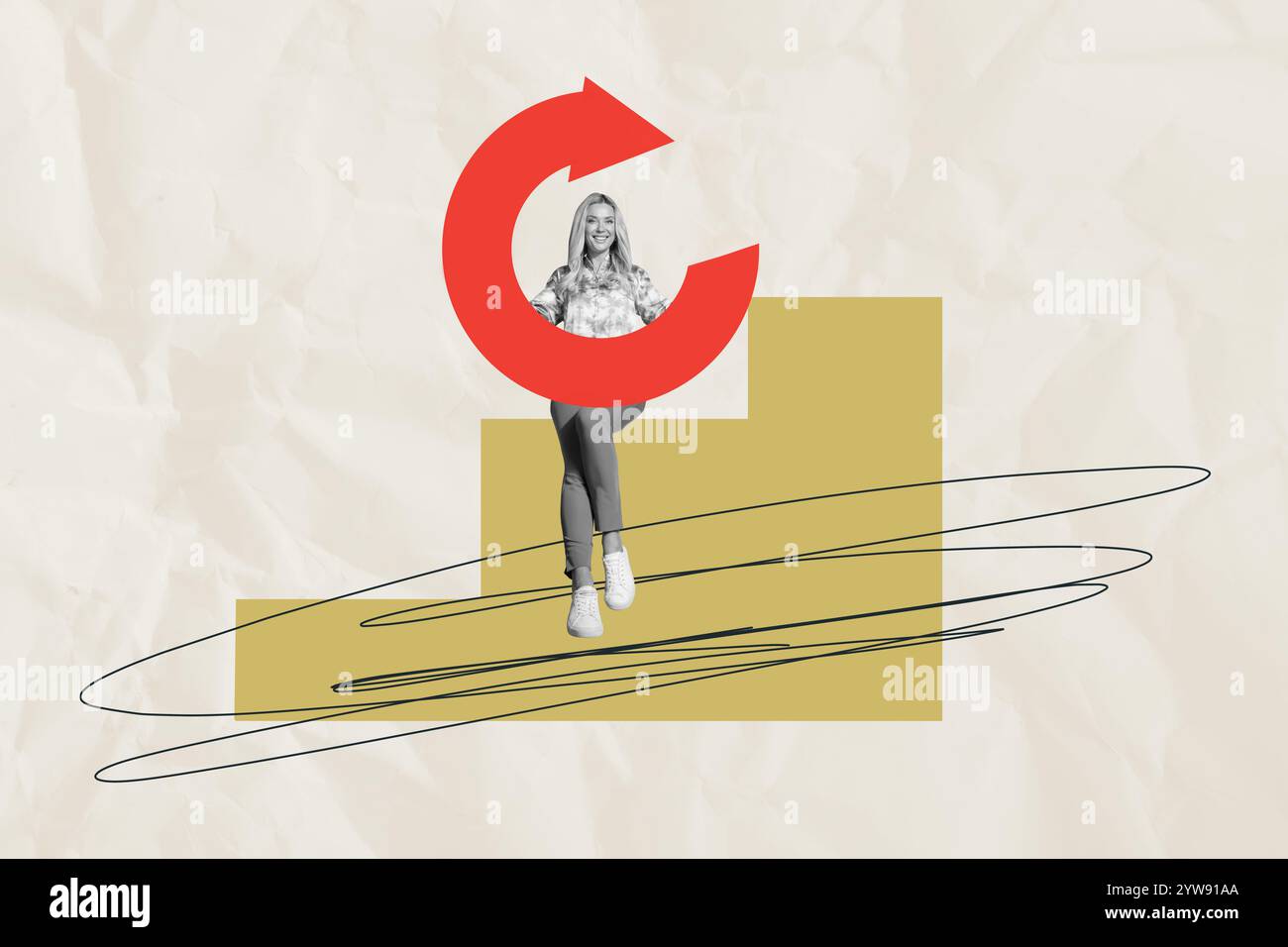 Trend artwork sketch design montage 3D collage of trader business ...