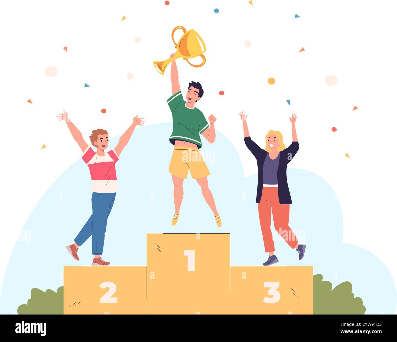 Employees podium winner. Employee best working team rank first three ...