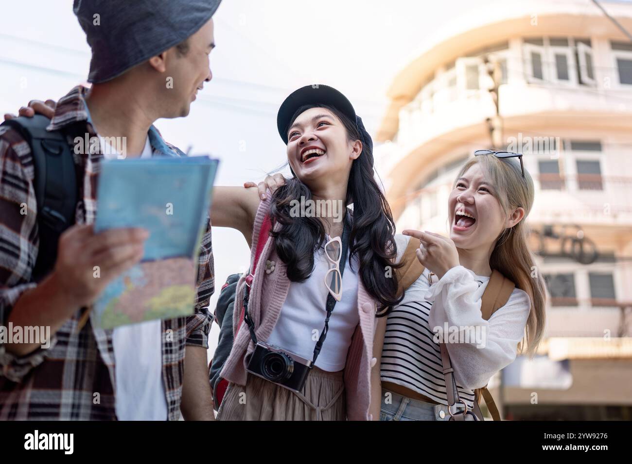 Travel adventures with friends urban cityscape travel vibrant street ...