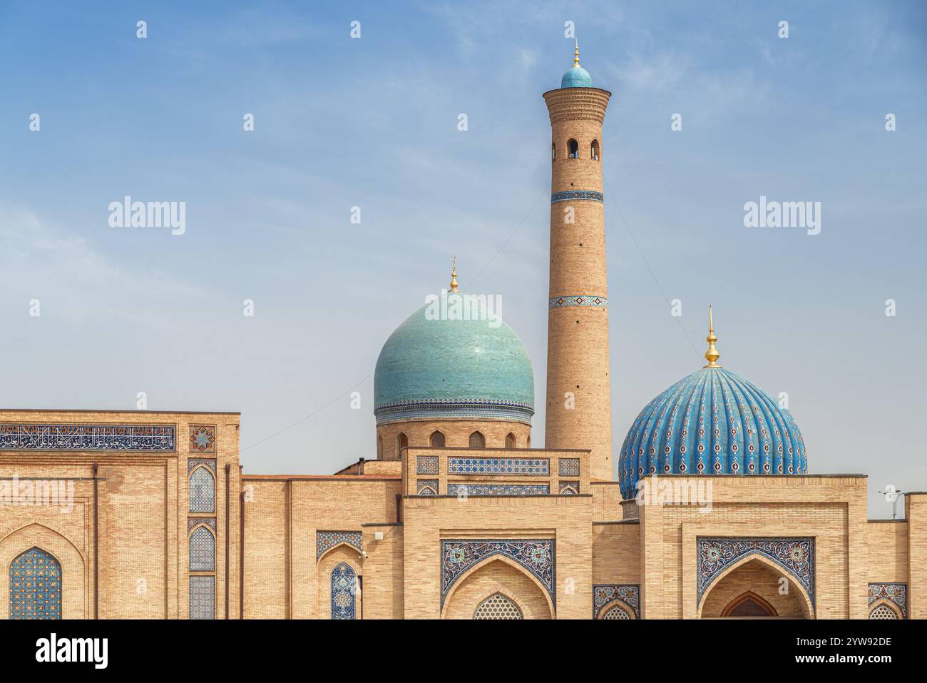 Hazrati Imam Mosque and Muyi Muborak Madrasah, Uzbekistan Stock Photo ...