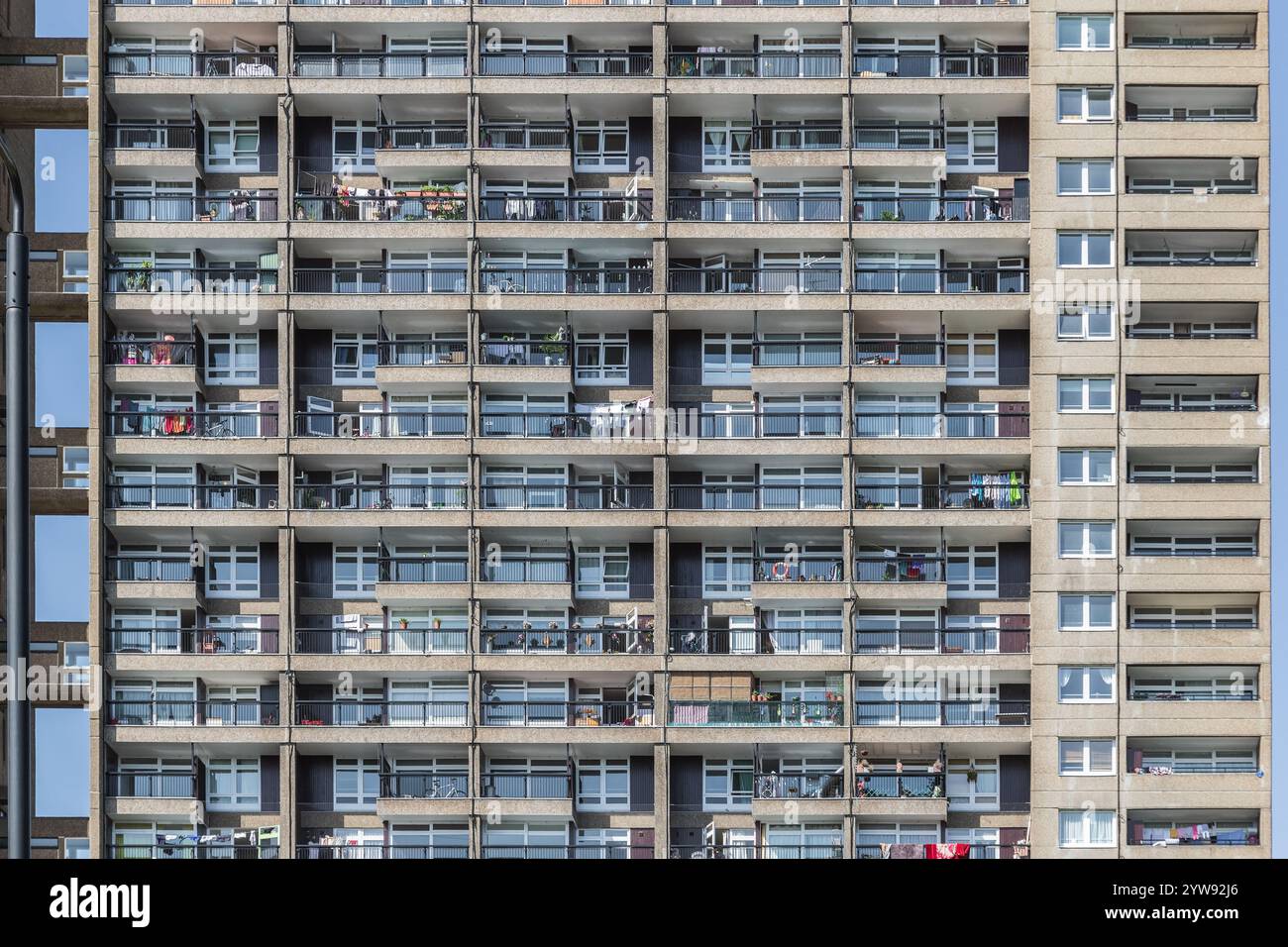 A Brutalist style tower block, Trellick Tower, in London, UK Stock ...