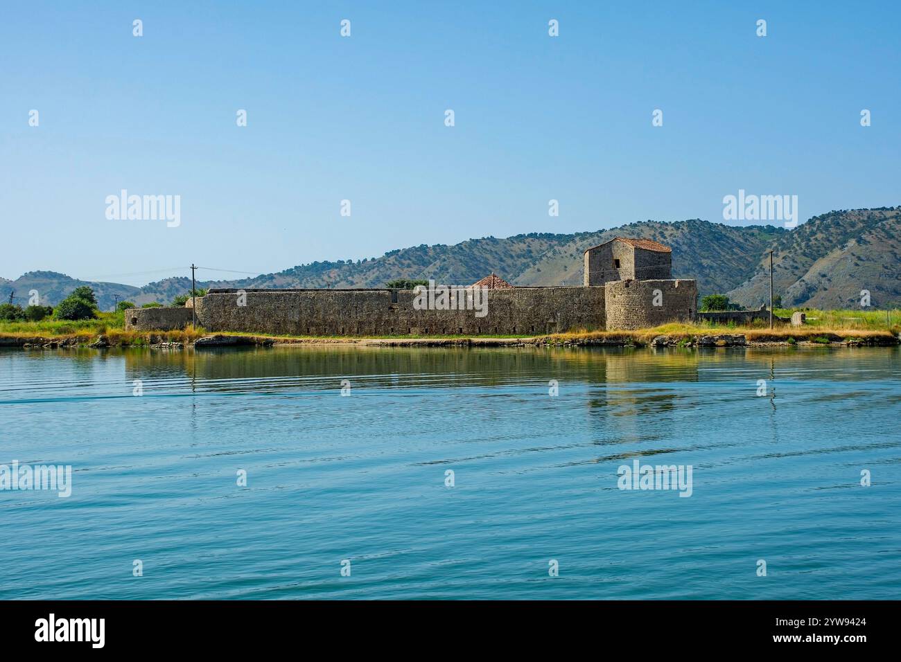 The Triangular Fortress in Butrint National Park, southern Albania. A ...