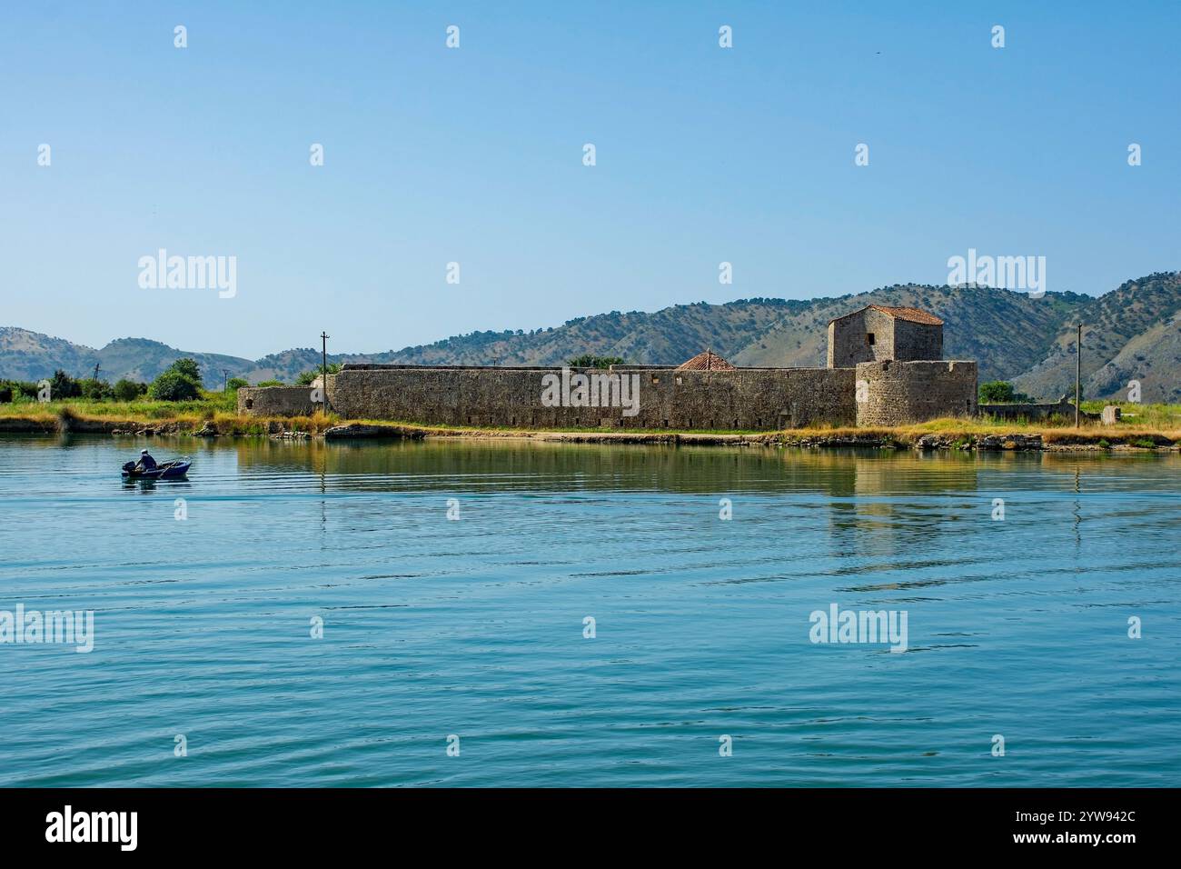 The Triangular Fortress in Butrint National Park, southern Albania. A ...