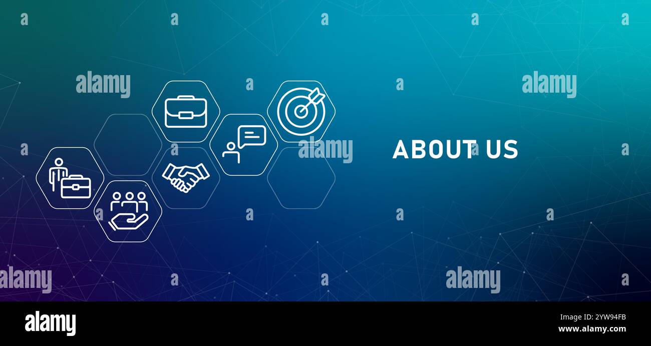 About us corporate profile gradients header company information communication business design ...