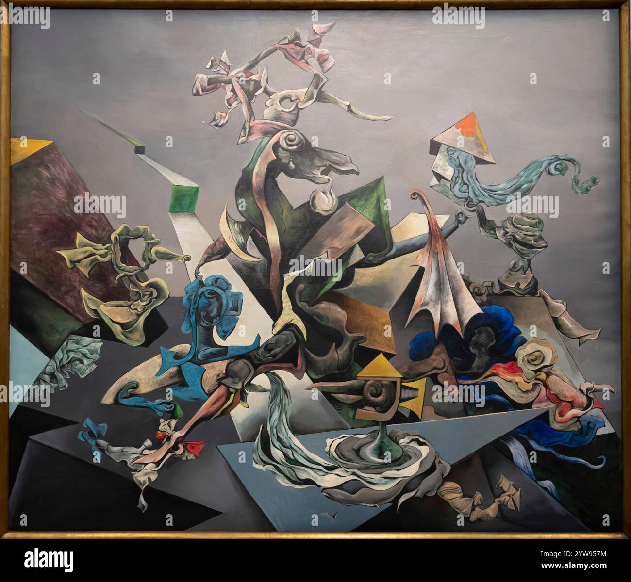 Paris, France - 11 09 2024: Surrealism exposition. Magnetic Mountain ...