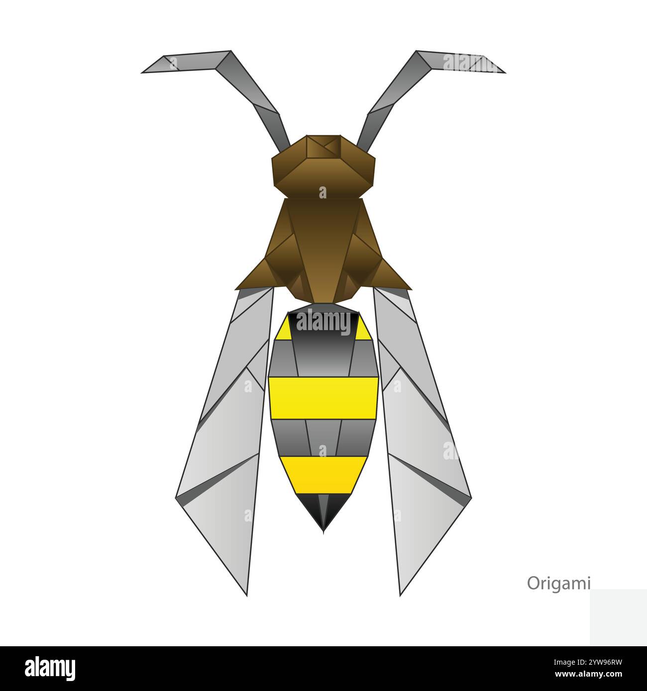 Origami paper wasp vector illustration Stock Vector Image & Art - Alamy