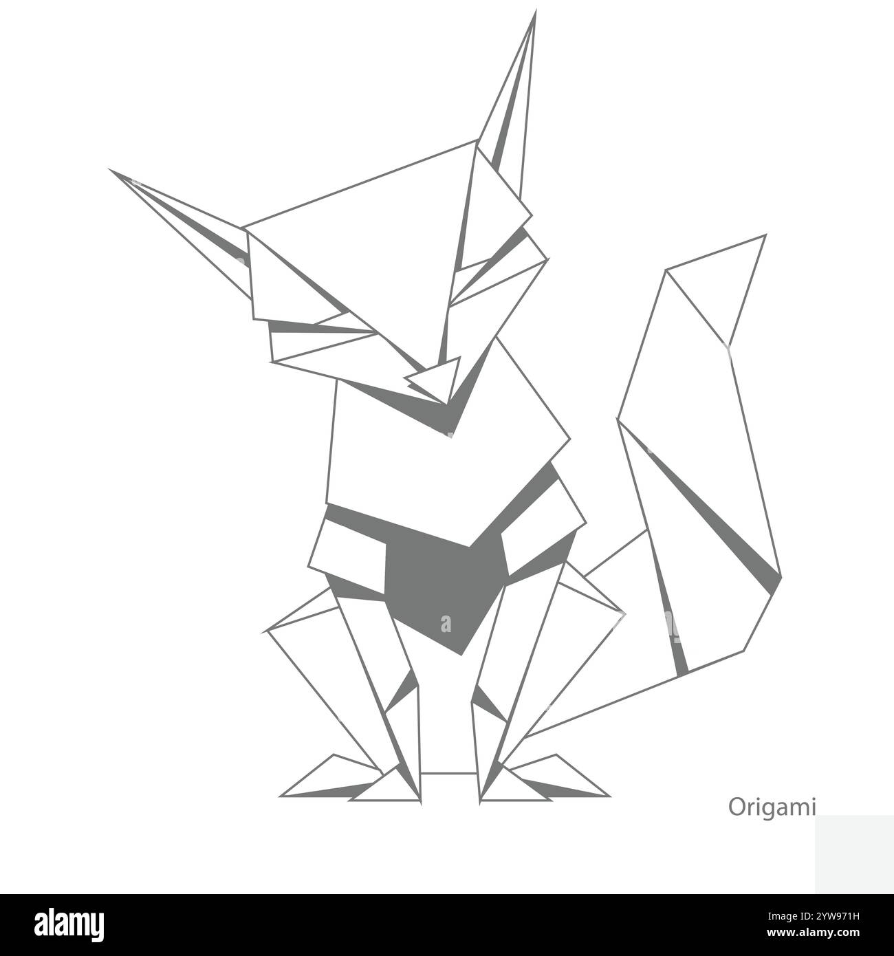 Origami paper fox vector illustration Stock Vector Image & Art - Alamy