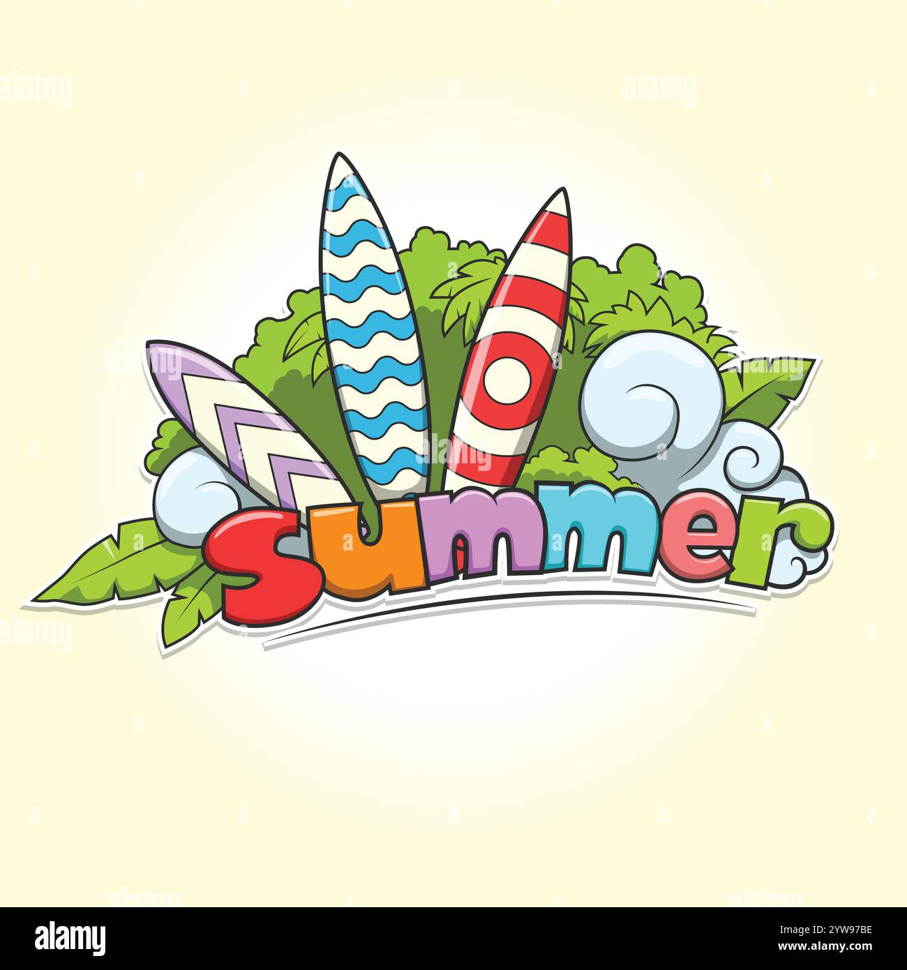 Summer surfing vector illustration Stock Vector Image & Art - Alamy