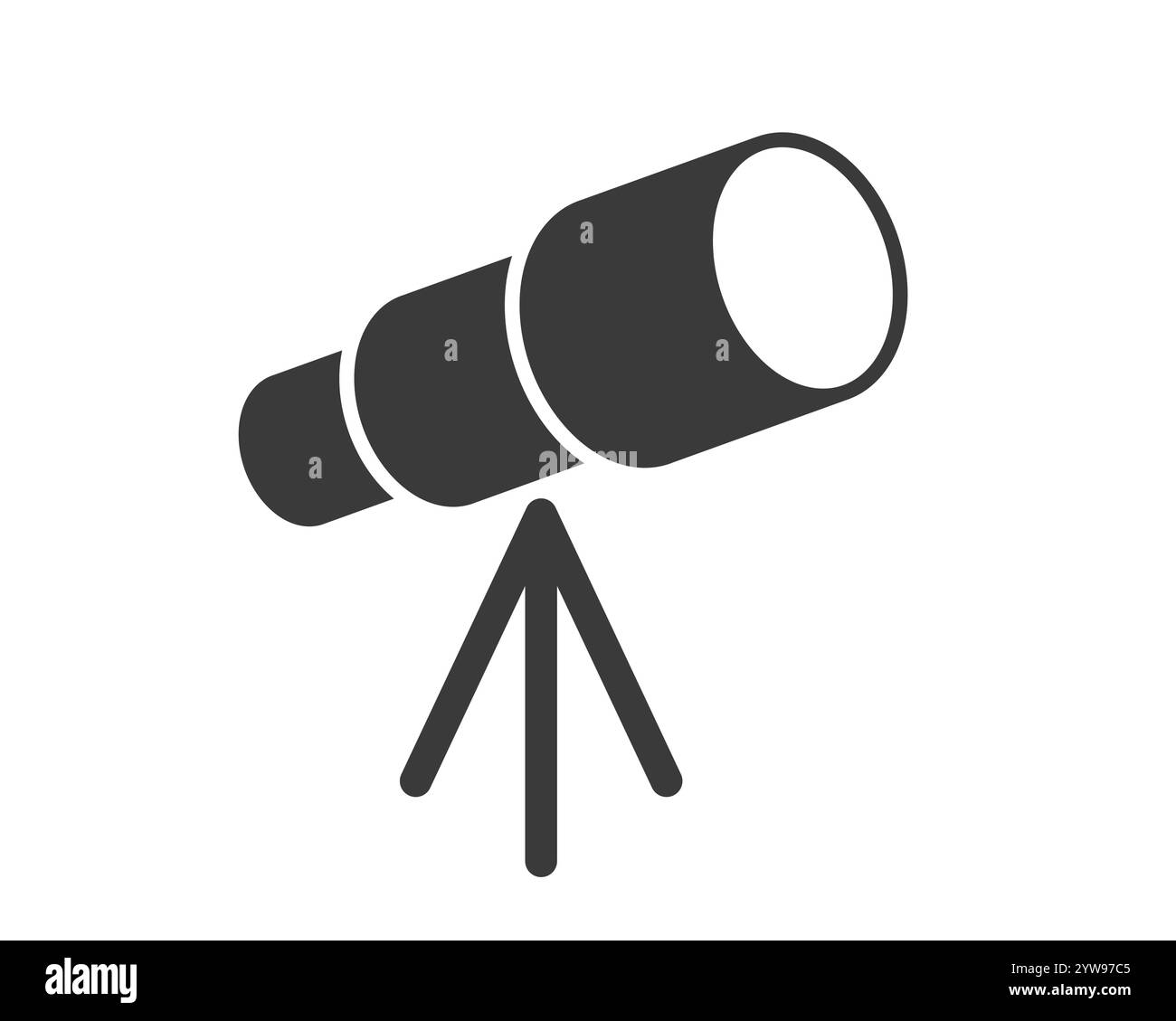 Telescope on tripod vector icon symbol shape. Space observation ...