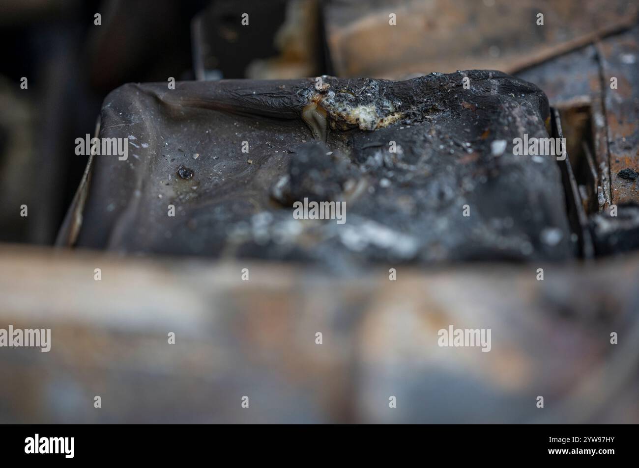 The 'Minder' TV show Ford Capri after it caught fire, caused by an ...