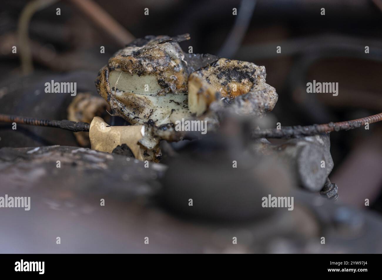 The 'Minder' TV show Ford Capri after it caught fire, caused by an ...