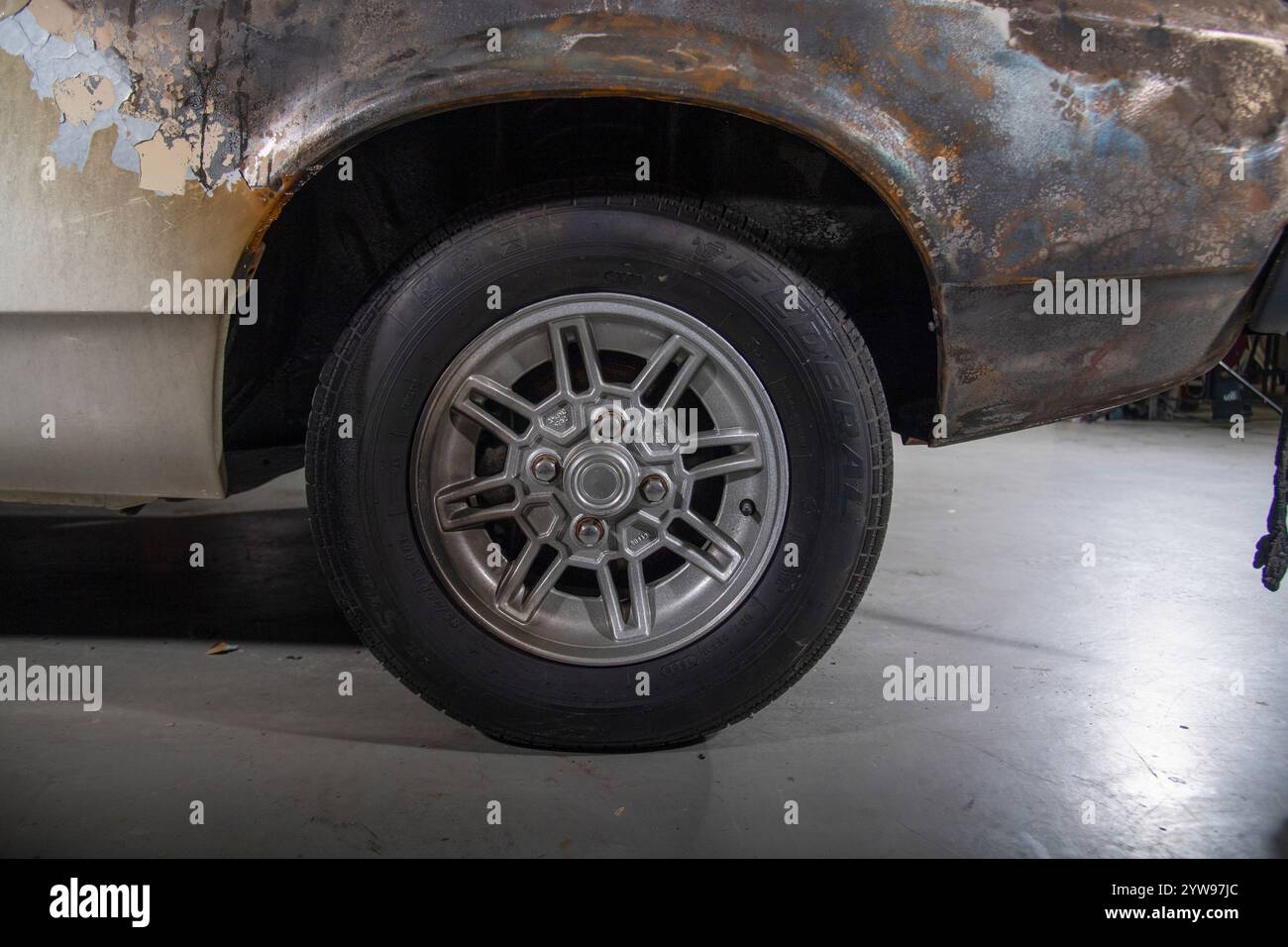 The 'Minder' TV show Ford Capri after it caught fire, caused by an ...