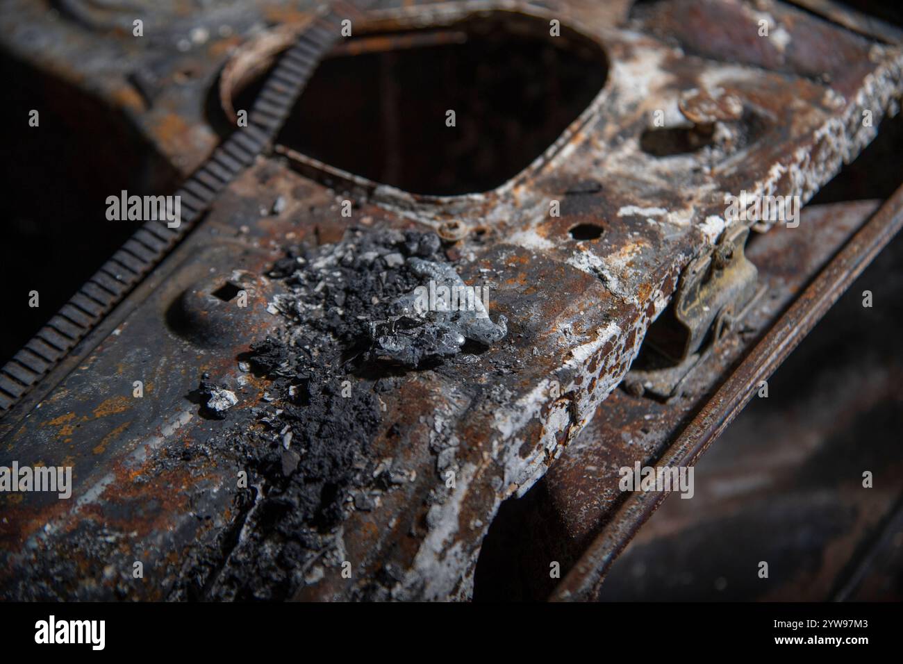 The 'Minder' TV show Ford Capri after it caught fire, caused by an ...