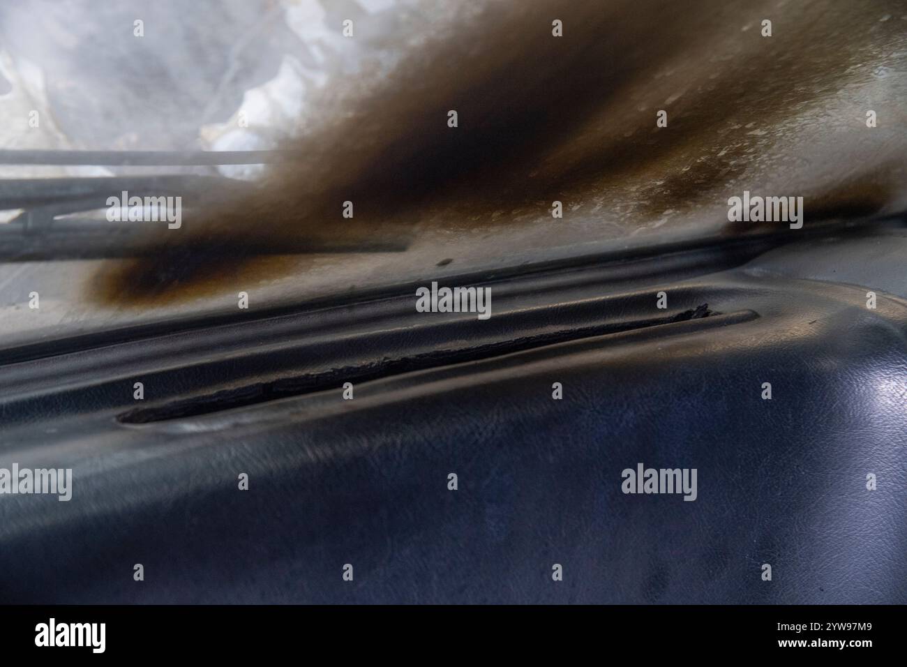 The 'Minder' TV show Ford Capri after it caught fire, caused by an ...