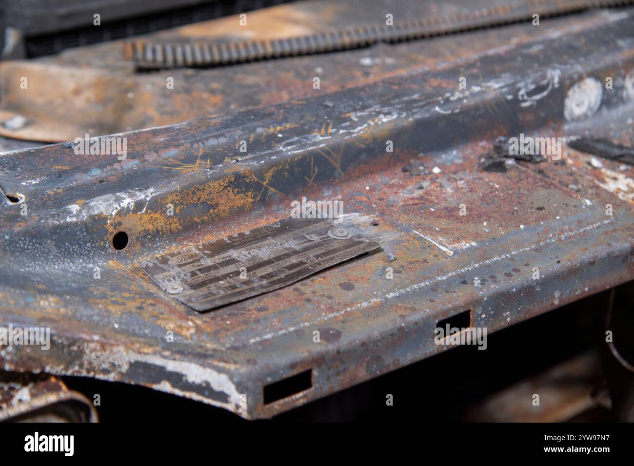 The 'Minder' TV show Ford Capri after it caught fire, caused by an ...