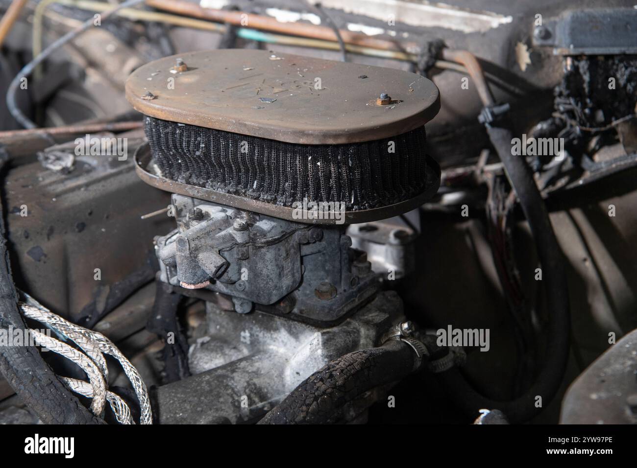 The 'Minder' TV show Ford Capri after it caught fire, caused by an ...