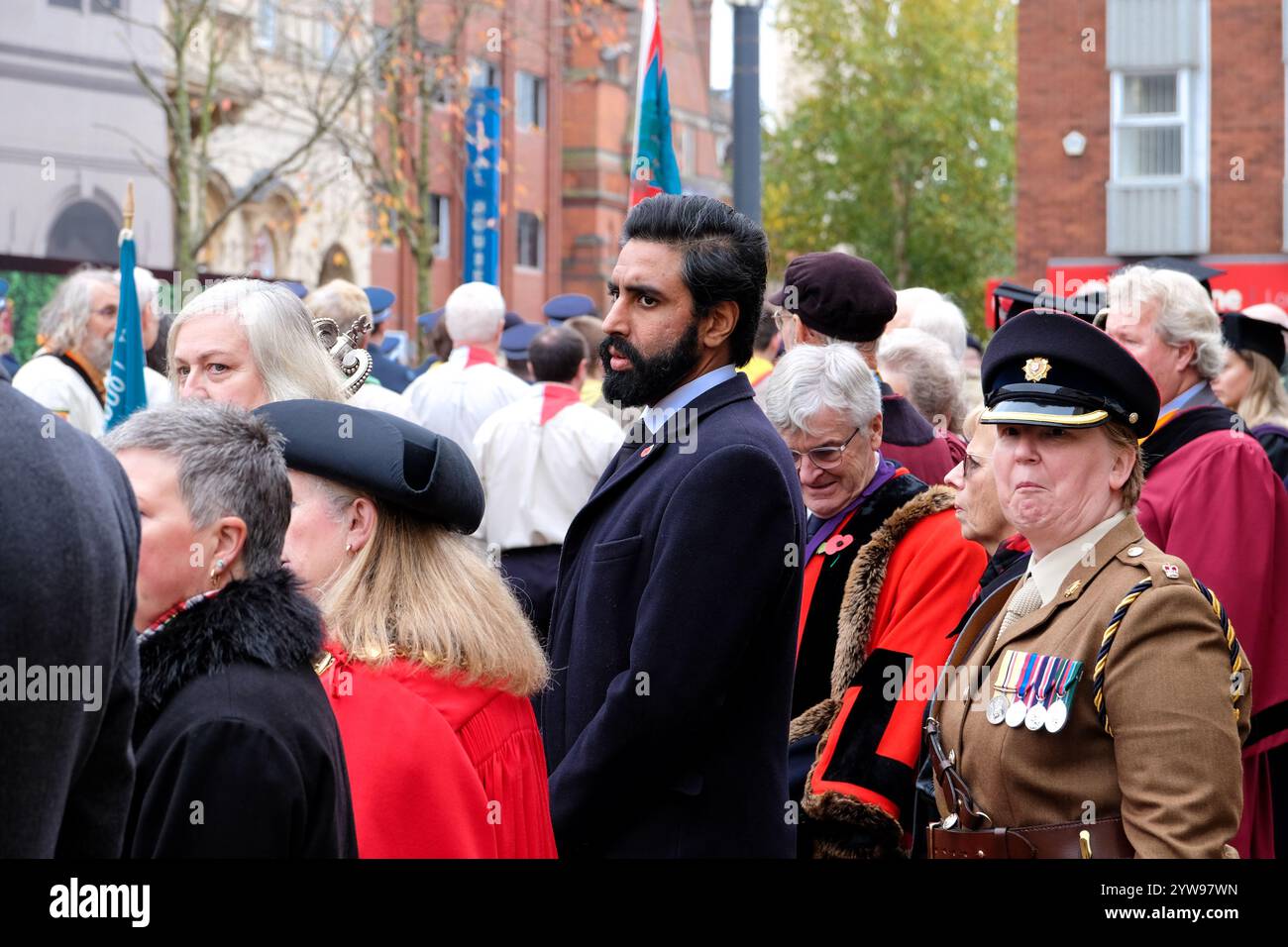 mp jeevun sandher (middle) at loughborough remembrance day 2024 Stock ...
