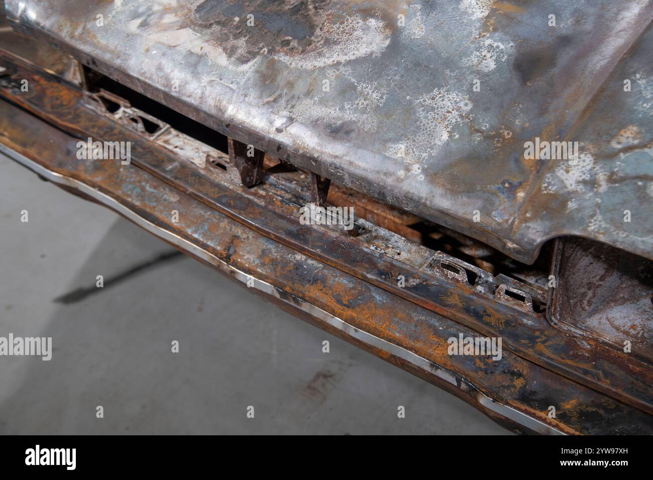 The 'Minder' TV show Ford Capri after it caught fire, caused by an ...