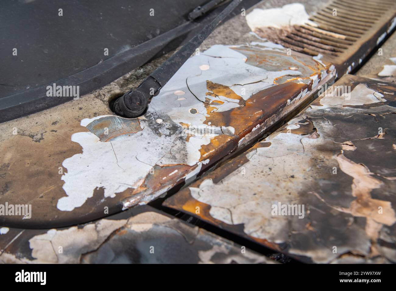 The 'Minder' TV show Ford Capri after it caught fire, caused by an ...