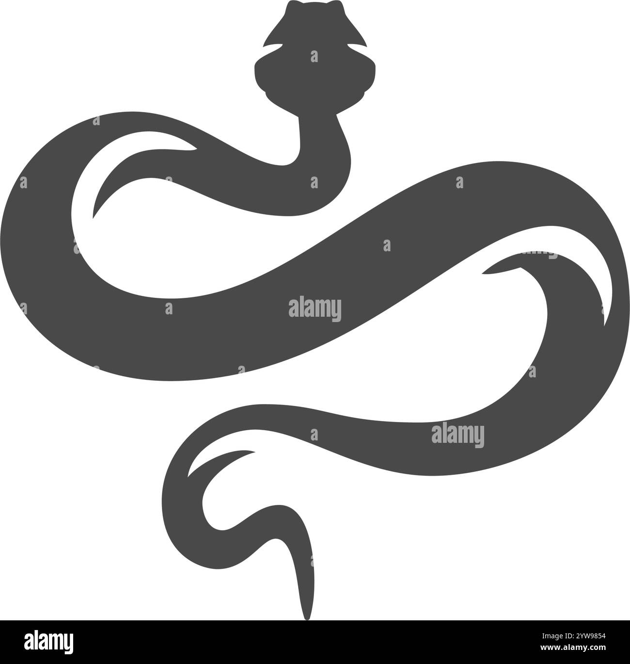 Snake curved reptile long tail jungle zoo mascot poison wild character ...