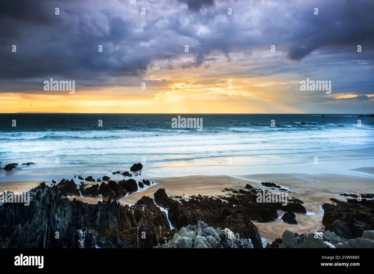 Woolacombe sunset hi-res stock photography and images - Alamy