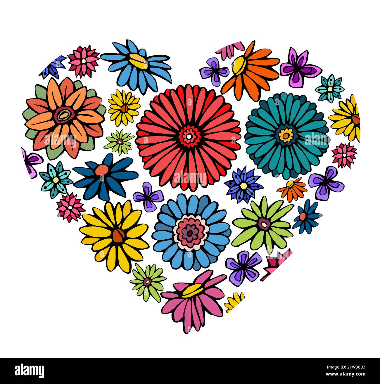 Flower heart in the colors. Vector illustration Stock Vector Image ...