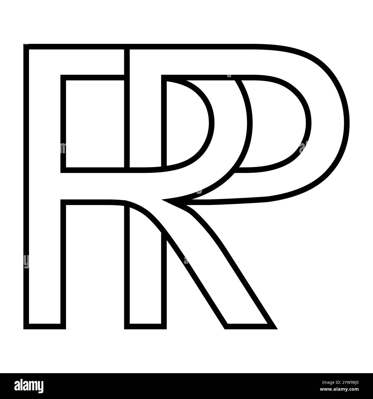 Logo sign rp pr, icon double letters logotype r p Stock Vector Image ...