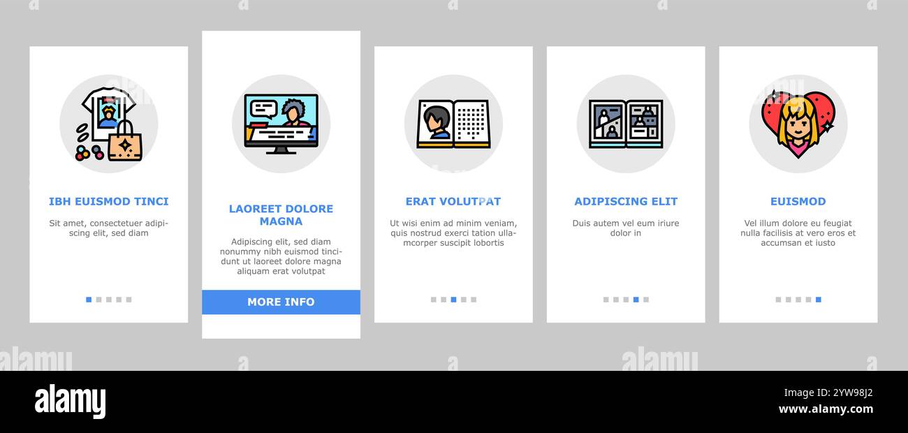 otaku anime manga eyes onboarding icons set vector Stock Vector Image ...