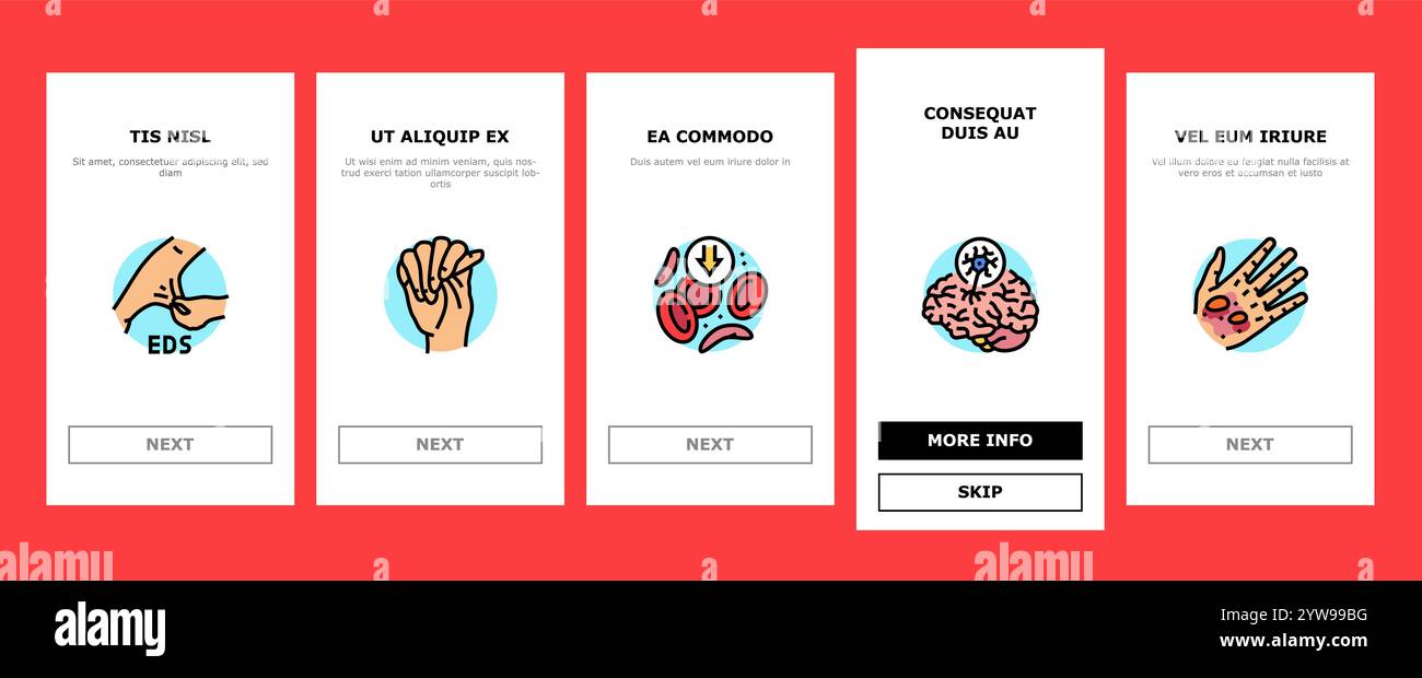 incurable disease doctor patient onboarding icons set vector Stock ...