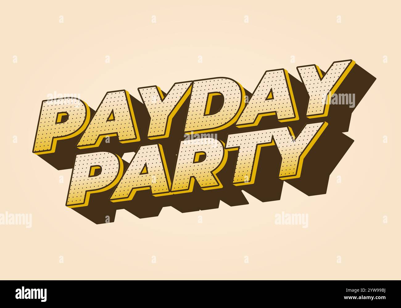 Payday party. Text effect design for social media ads in 3D style Stock ...