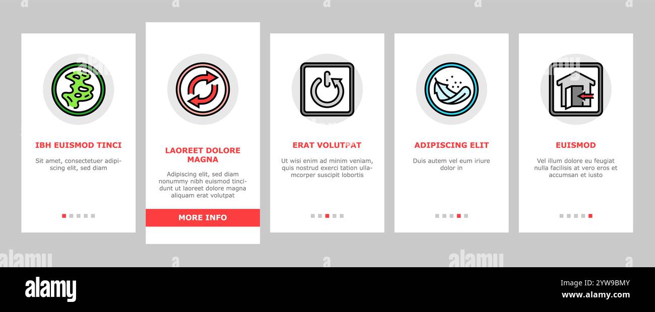 product caution label warning onboarding icons set vector Stock Vector ...