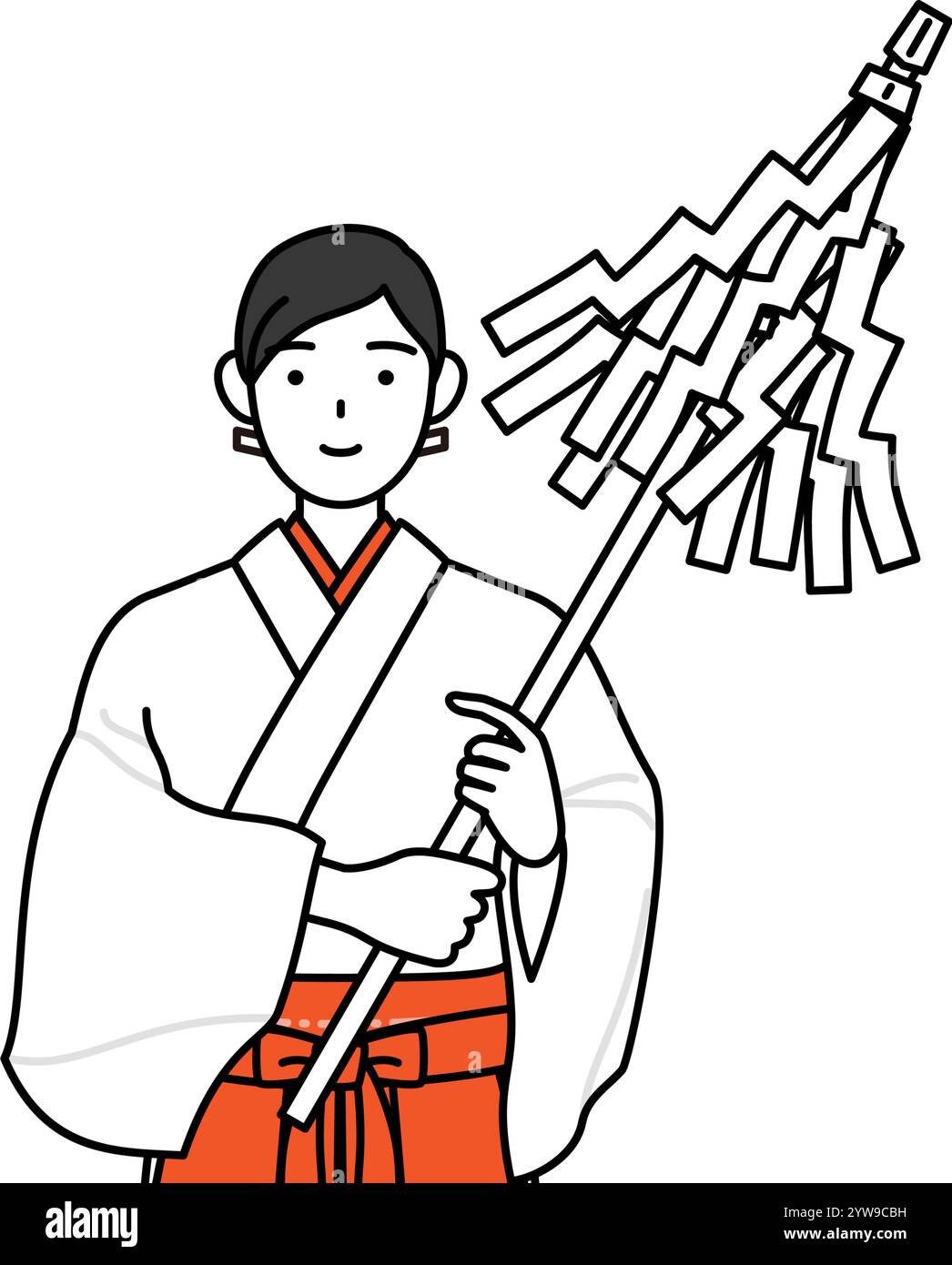 Shrine Maiden Of The Shrine, wearing White kosode and Red Hakama ...