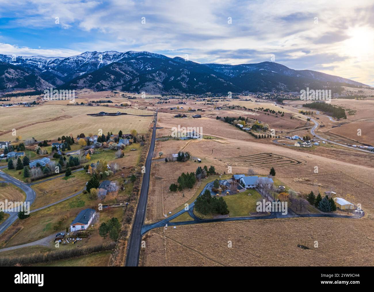 Suburbs of Bozeman, Montana in an aerial view Stock Photo - Alamy
