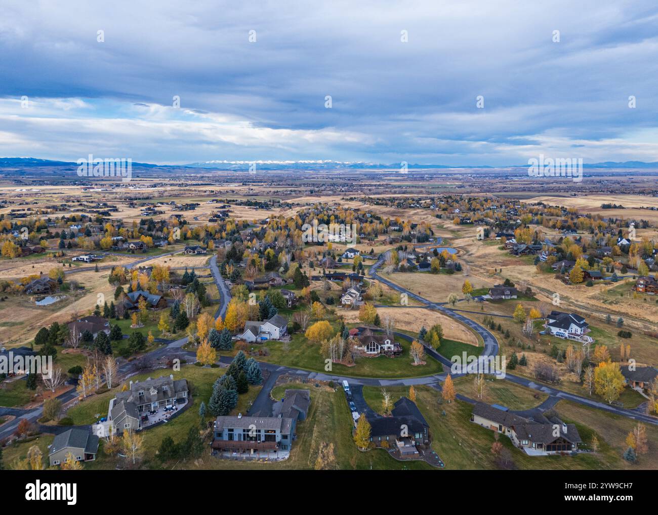 Picturesque aerial view of the Montana landscape near Bozeman Stock ...
