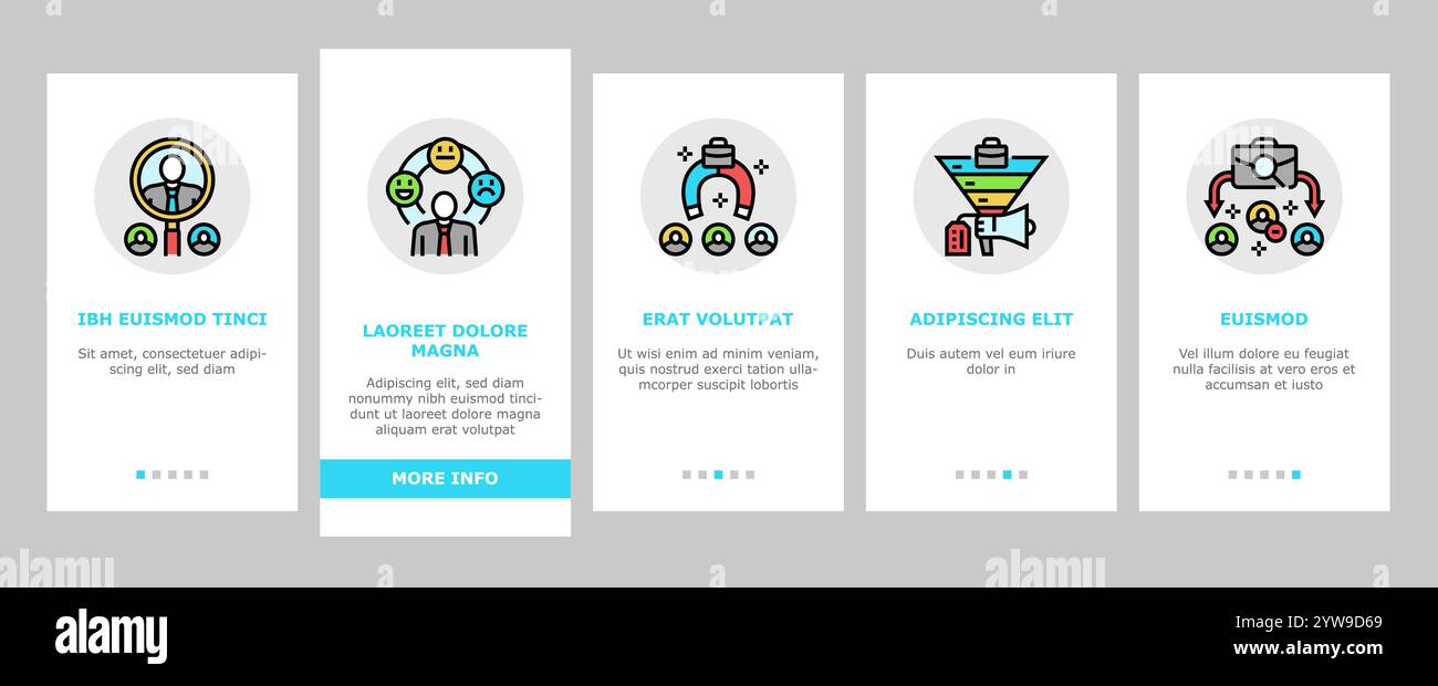 recruitment business work job onboarding icons set vector Stock Vector ...