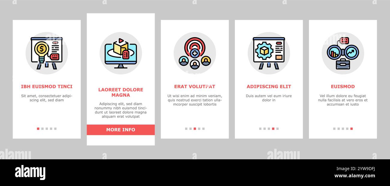 technical sales engineer service onboarding icons set vector Stock ...