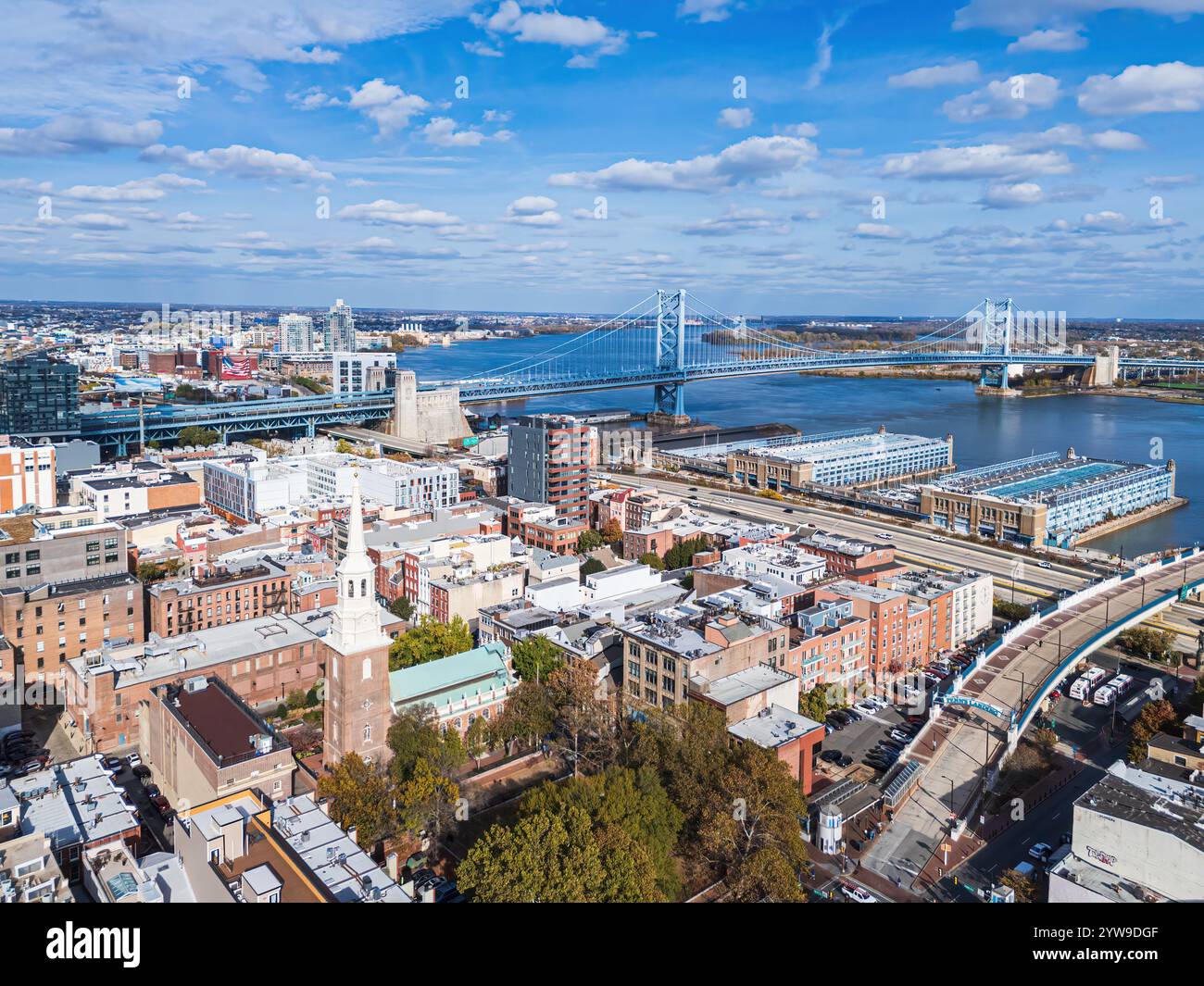 Benjamin Franklin Bridge in Philadelphia, Pennsylvania, USA Stock Photo ...