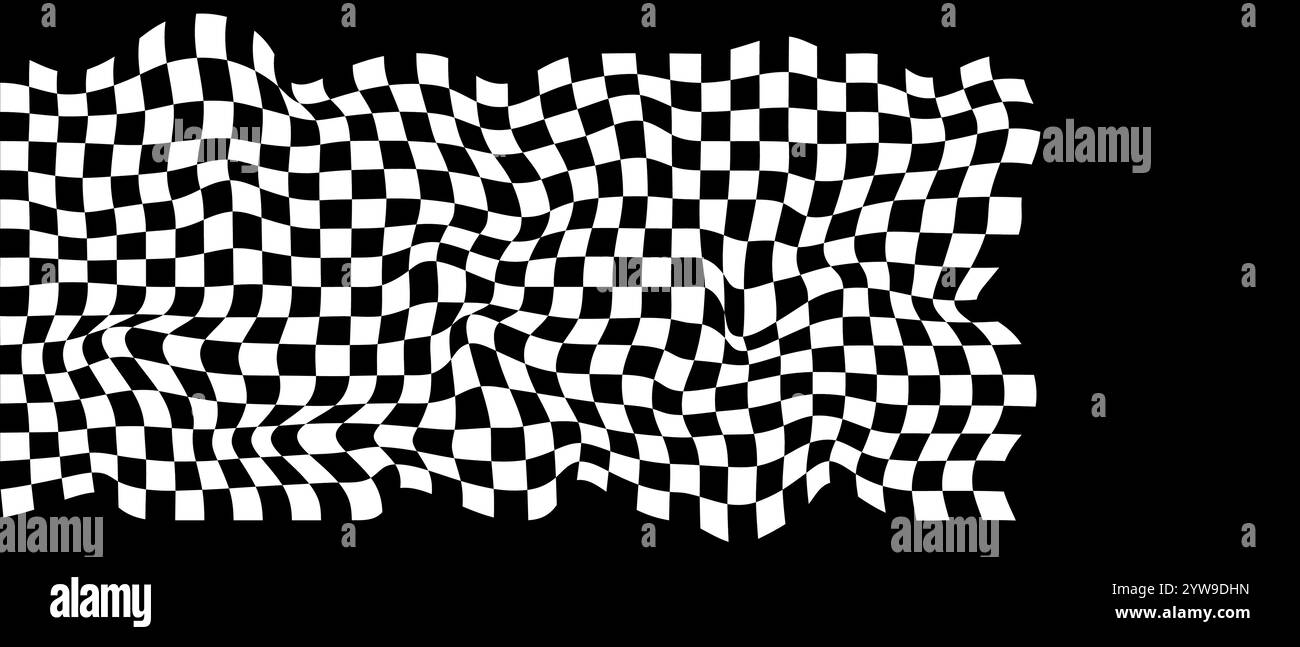 Wavy checkerboard visual distortion illusion. Chess board. Vector ...