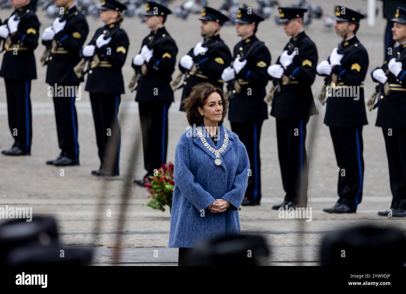 AMSTERDAM - Mayor Femke Halsema of Amsterdam during a wreath laying ...