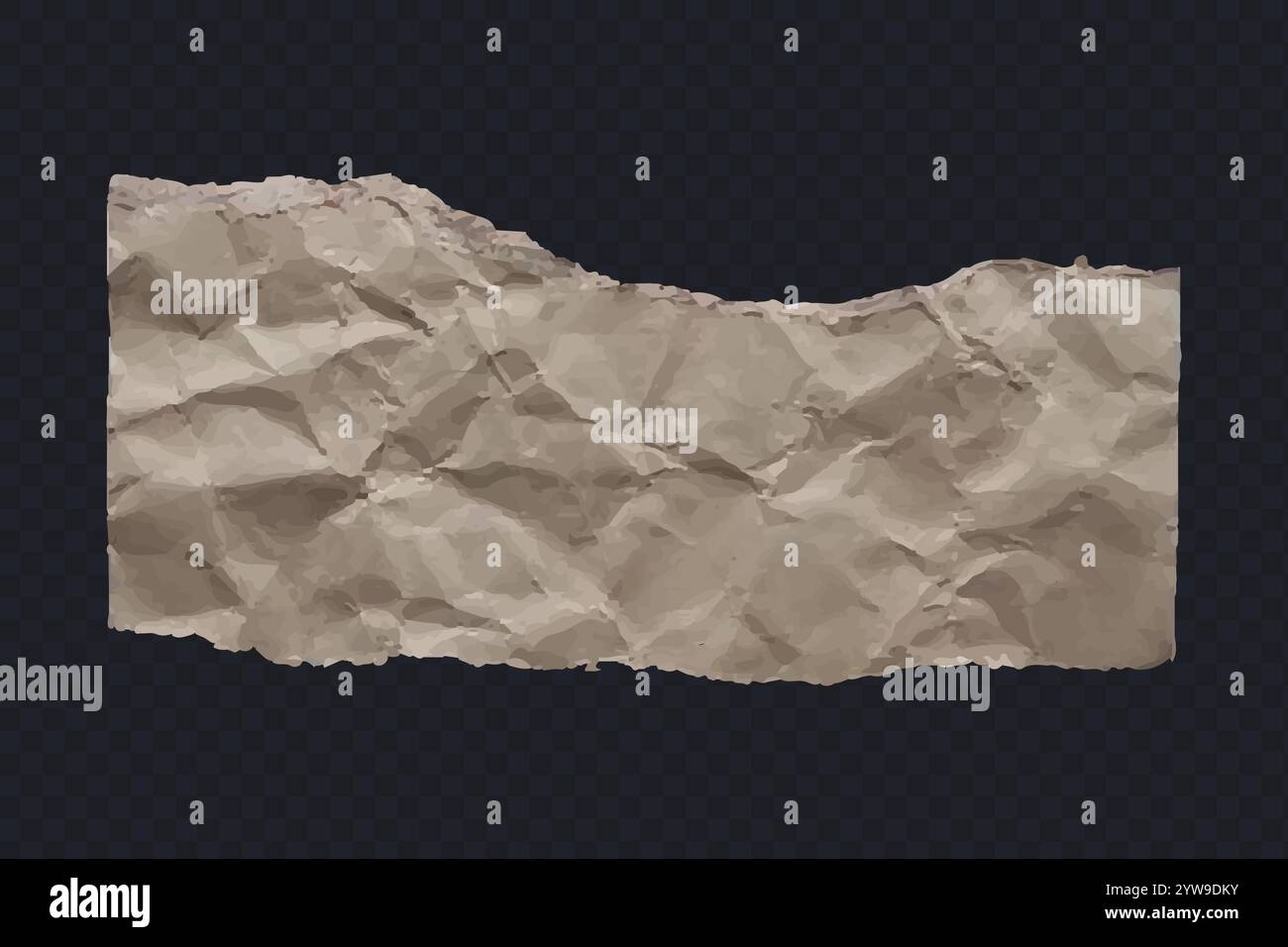 Crumpled kraft paper, torn wrinkled pieces of kraft paper, brown scraps ...