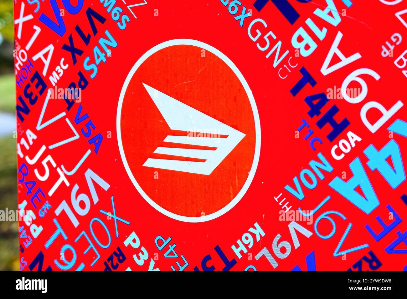 Toronto, Canada - November 30, 2024: Canada Post logo in the red ...