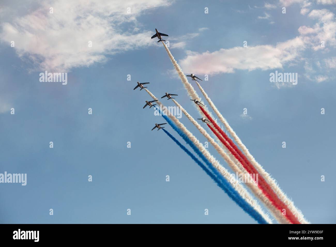 French performance planes fly over Marseille to welcome the arrival of ...