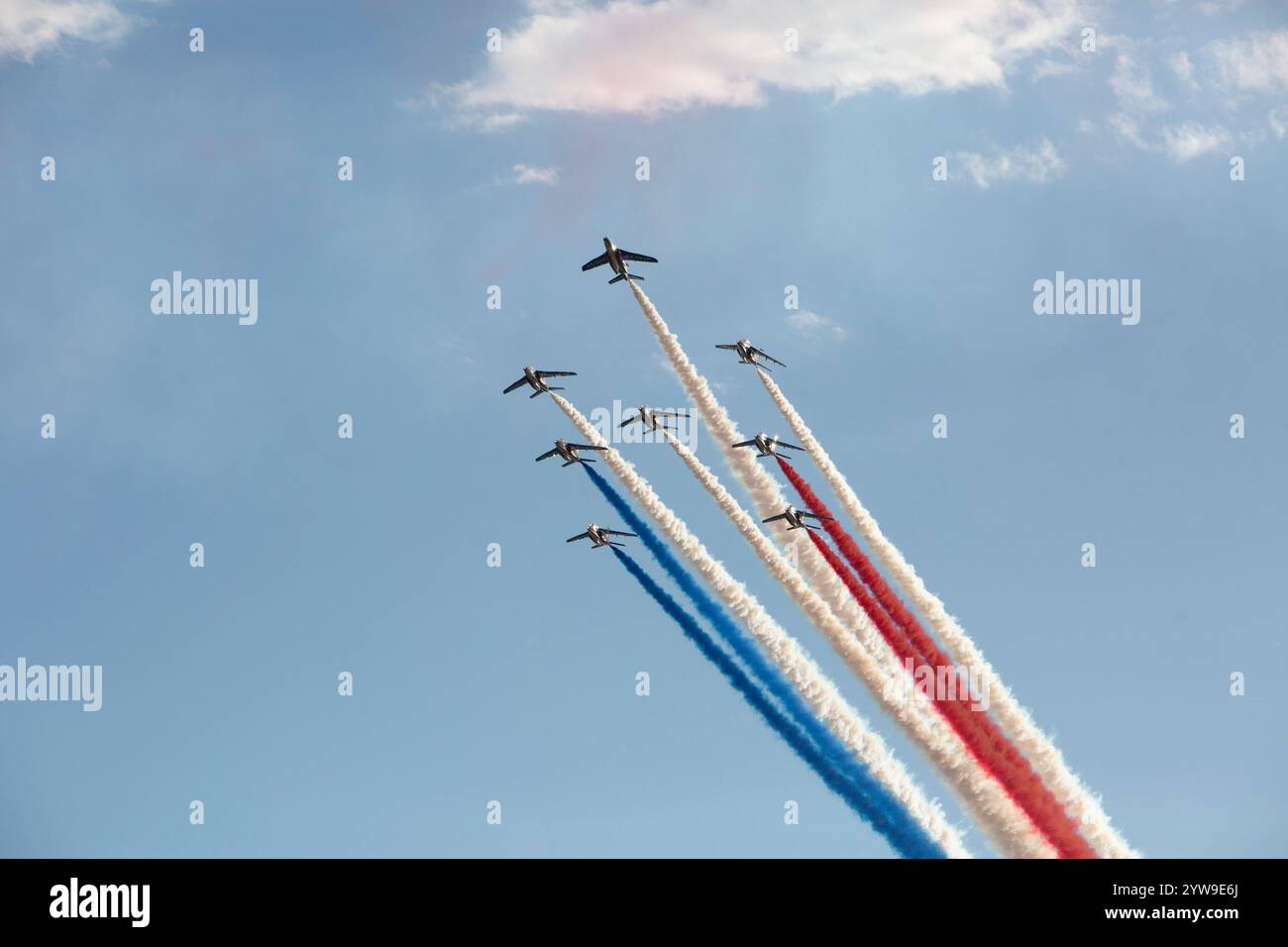 French performance planes fly over Marseille to welcome the arrival of ...