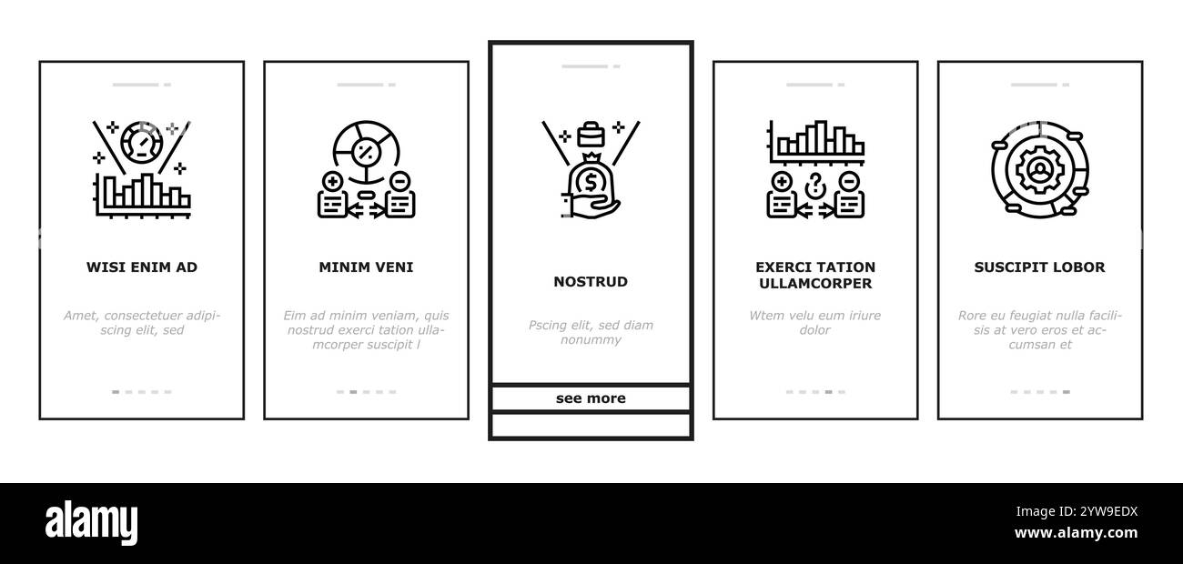 business process efficiency onboarding icons set vector Stock Vector ...