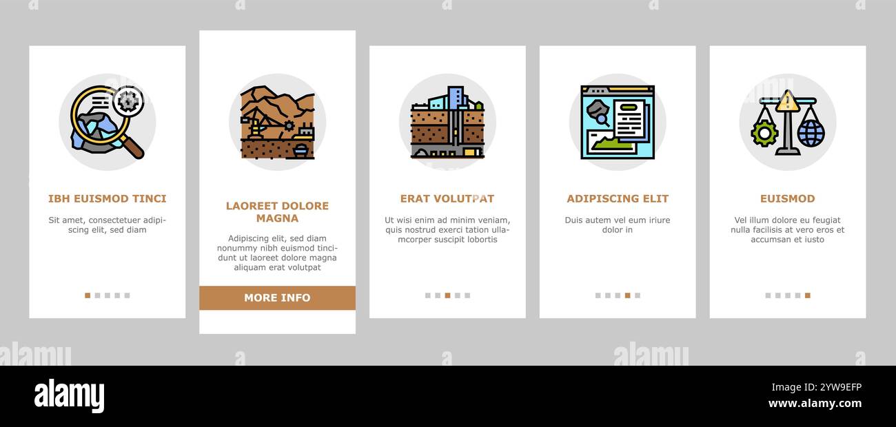 mining engineer geology onboarding icons set vector Stock Vector Image ...