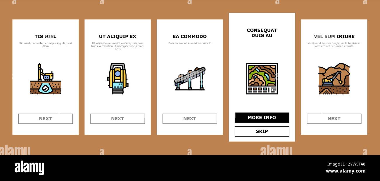 mining engineer geology onboarding icons set vector Stock Vector Image ...
