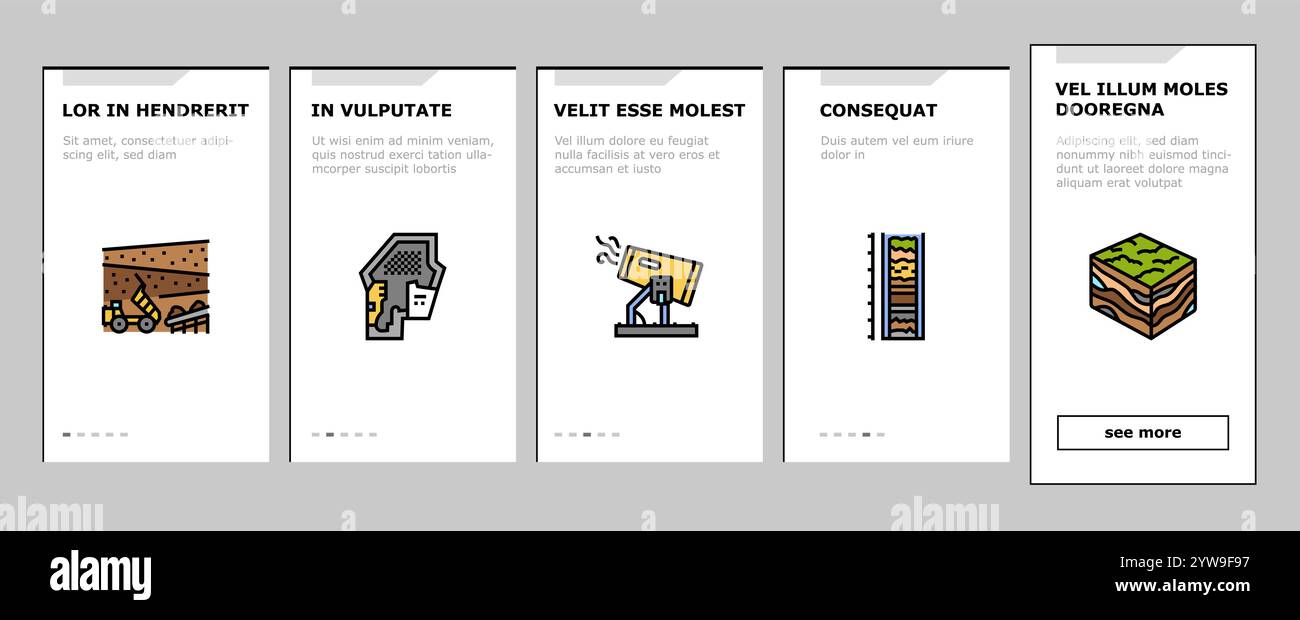 mining engineer geology onboarding icons set vector Stock Vector Image ...