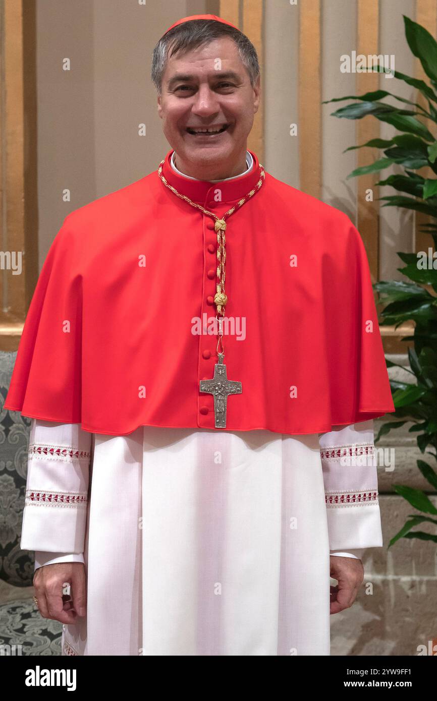 Newly-appointed cardinal Roberto Repole is congratulated during the ...