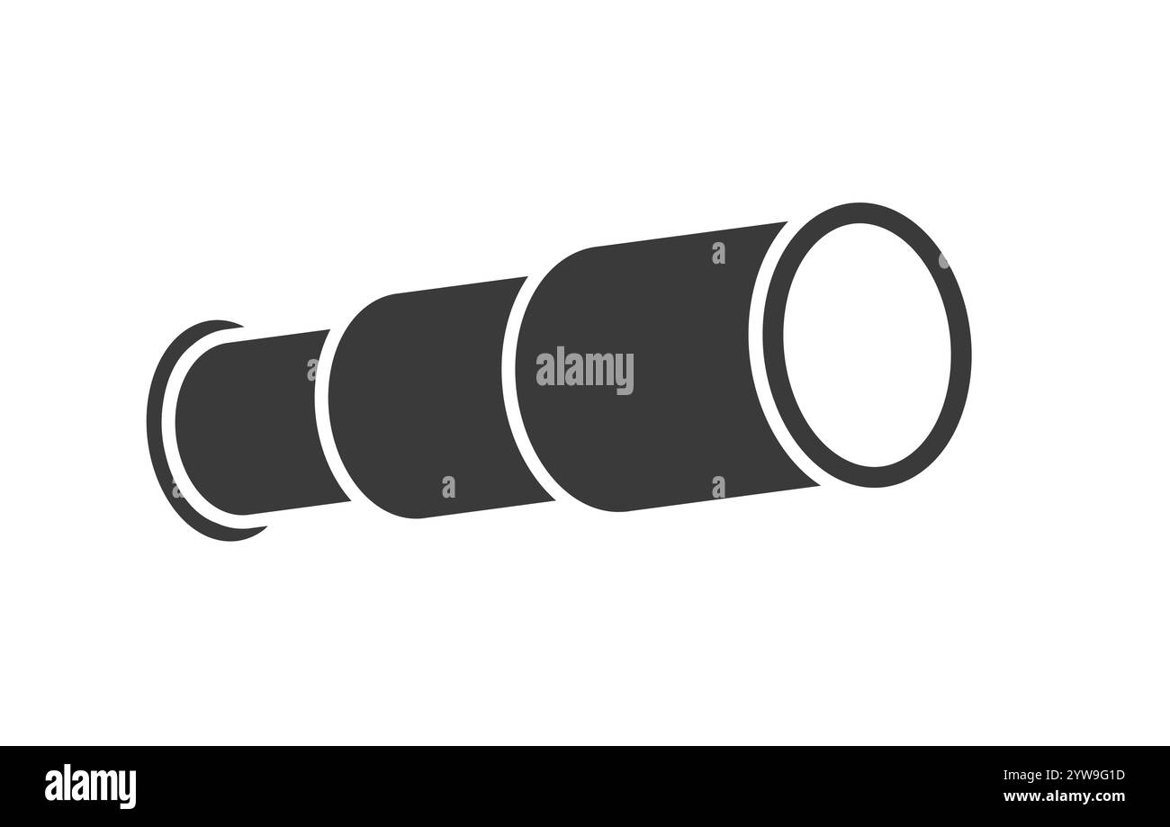 Telescope vector icon symbol shape. Space observation Spyglass ...